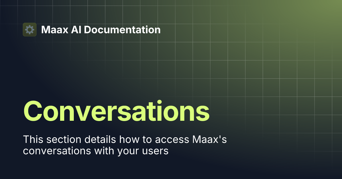 Conversations | Maax AI Documentation