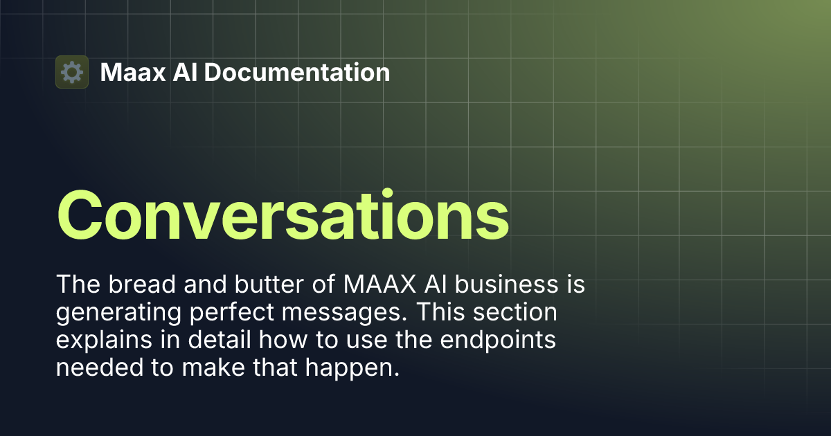 Conversations | Maax AI Documentation